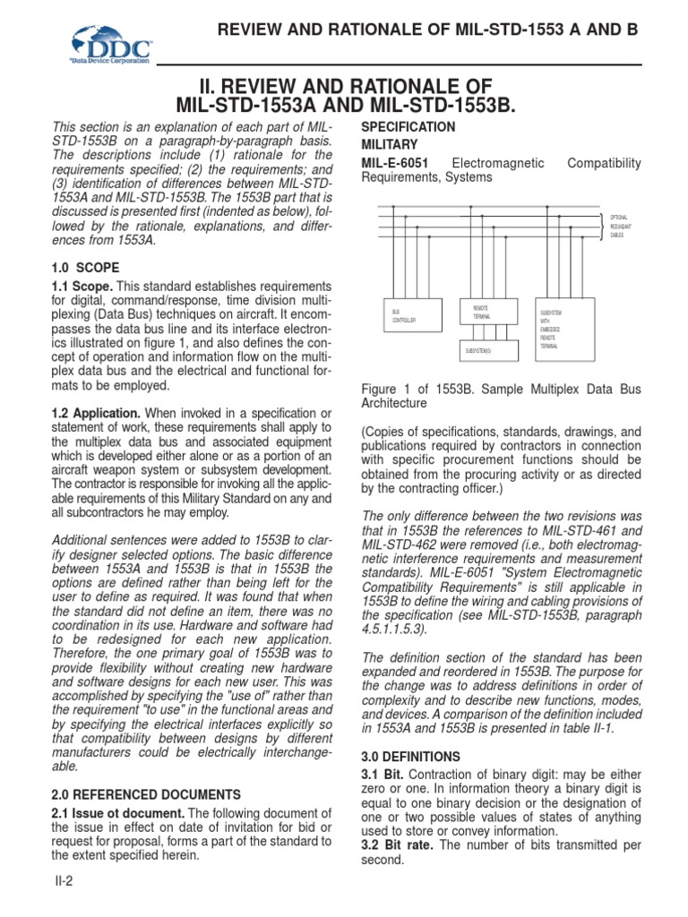 Mil STD 1553b | PDF | Bit | Data Transmission