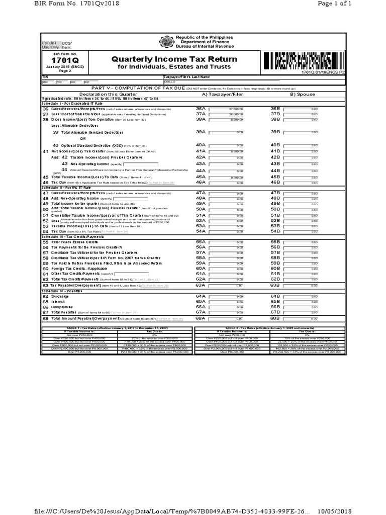 BIR Form Page 2 | PDF | Tax Deduction | Income Tax In The United States
