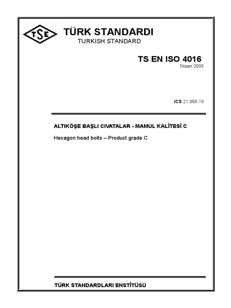 TS en Iso 4016 | PDF
