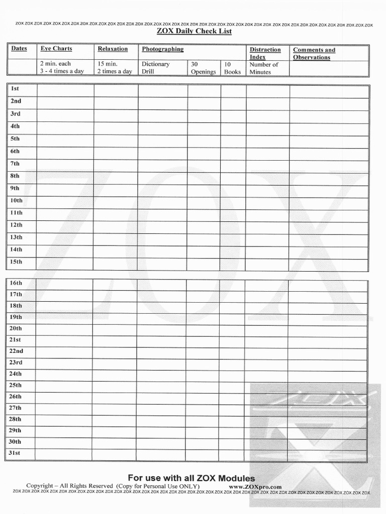 Zox Pro Eye Chart | PDF | Military Operations | Warfare Of The ...
