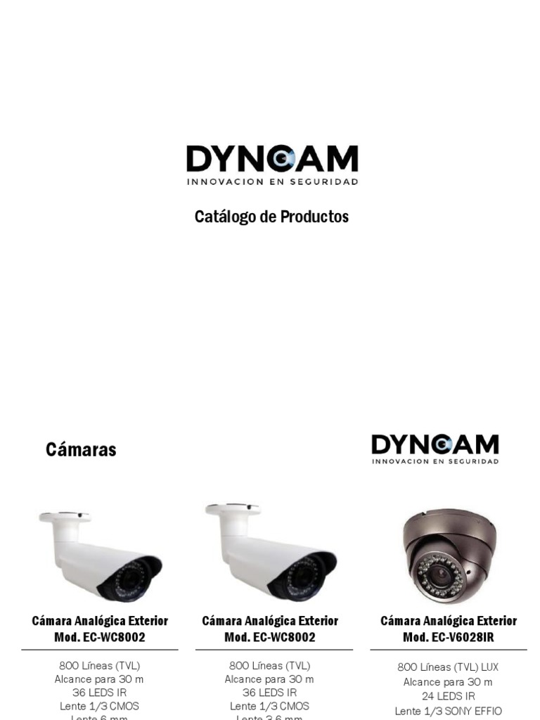 Catálogo de Cámaras de Seguridad Dyncam | PDF | Hdmi | Tecnología de ...