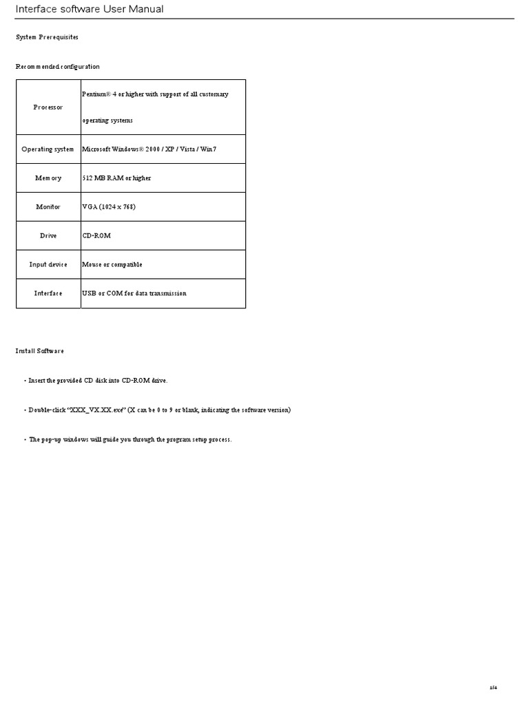 72-7730A Interface Software User Manual | PDF