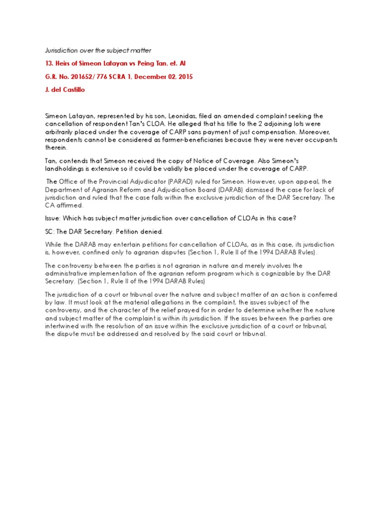 Heirs of Latayan Vs Tan | PDF
