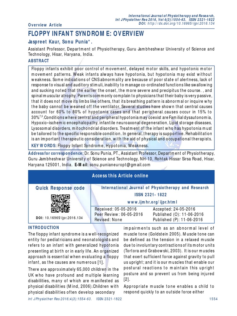 An Overview of Floppy Infant Syndrome: Causes, Characteristics and ...