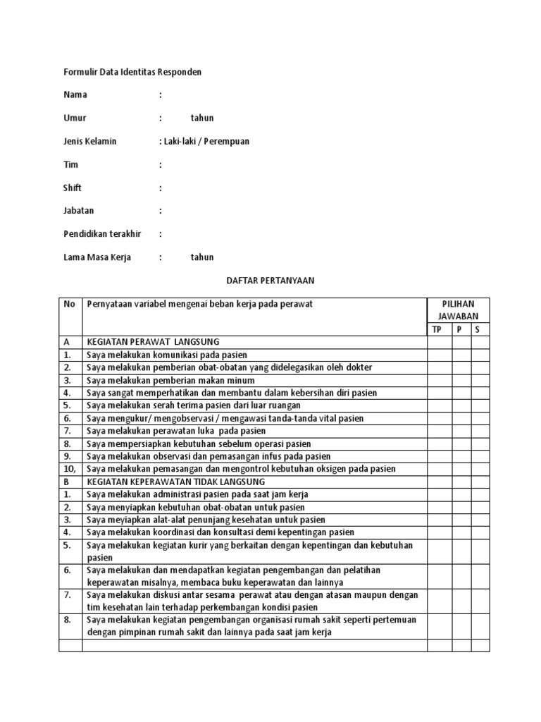 Formulir Data Identitas Responden | PDF