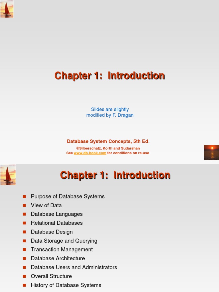 Chapter 1: Introduction: Database System Concepts, 5th Ed | PDF | Conceptual Model | Data Model