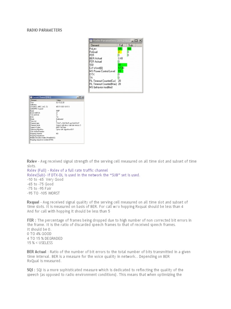 Basics Radio Parameter | PDF | Radio | Information And Communications ...