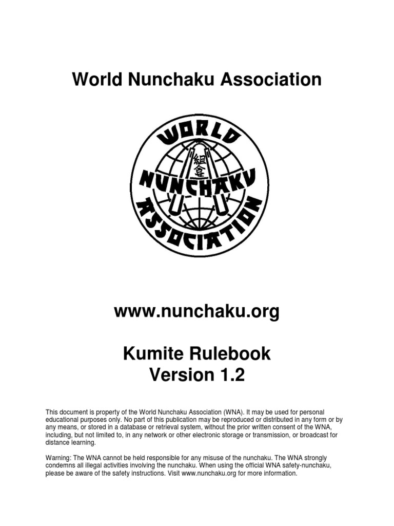 Nunchaku Kumite Rules Guide | PDF | Referee | Sports