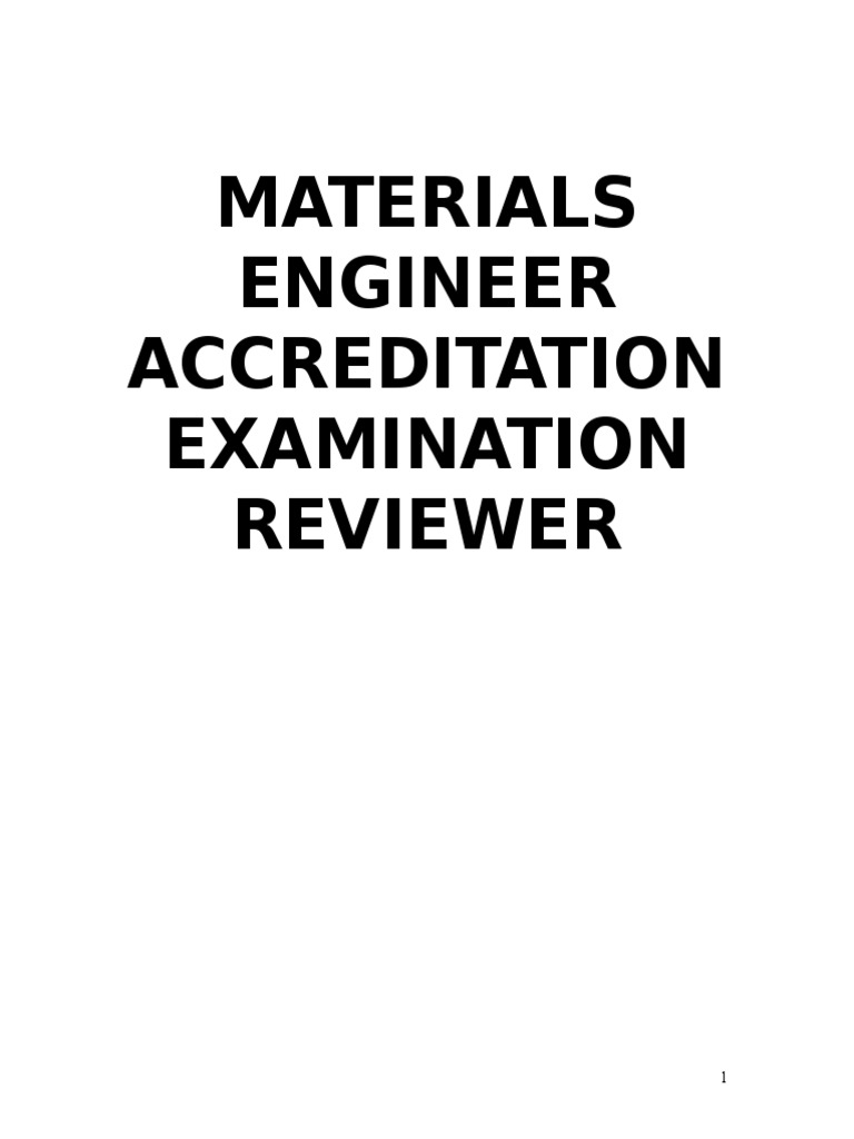 Compiled Materials Engineer Exam | PDF