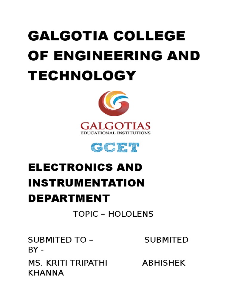 Galgotia College of Engineering and Technology: Electronics and Instrumentation Department | PDF ...
