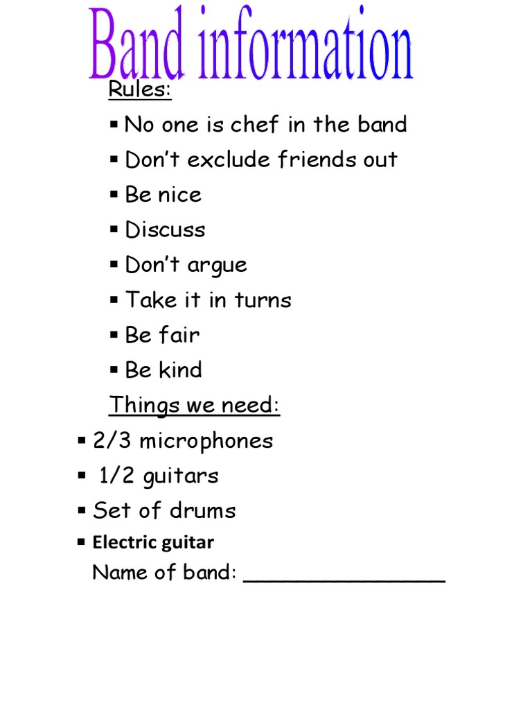 Band Practice Guidelines and Setup | PDF | Sound Recording | Music Industry