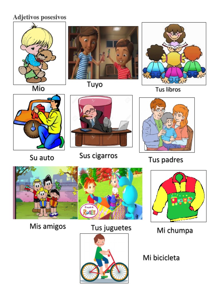 Dibujos de Adjetivos Posesivos | PDF