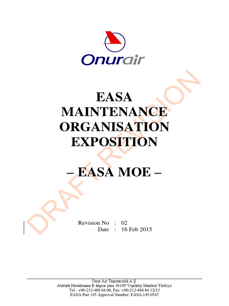 Revisions to the Maintenance Organisation Exposition of Onur Air ...