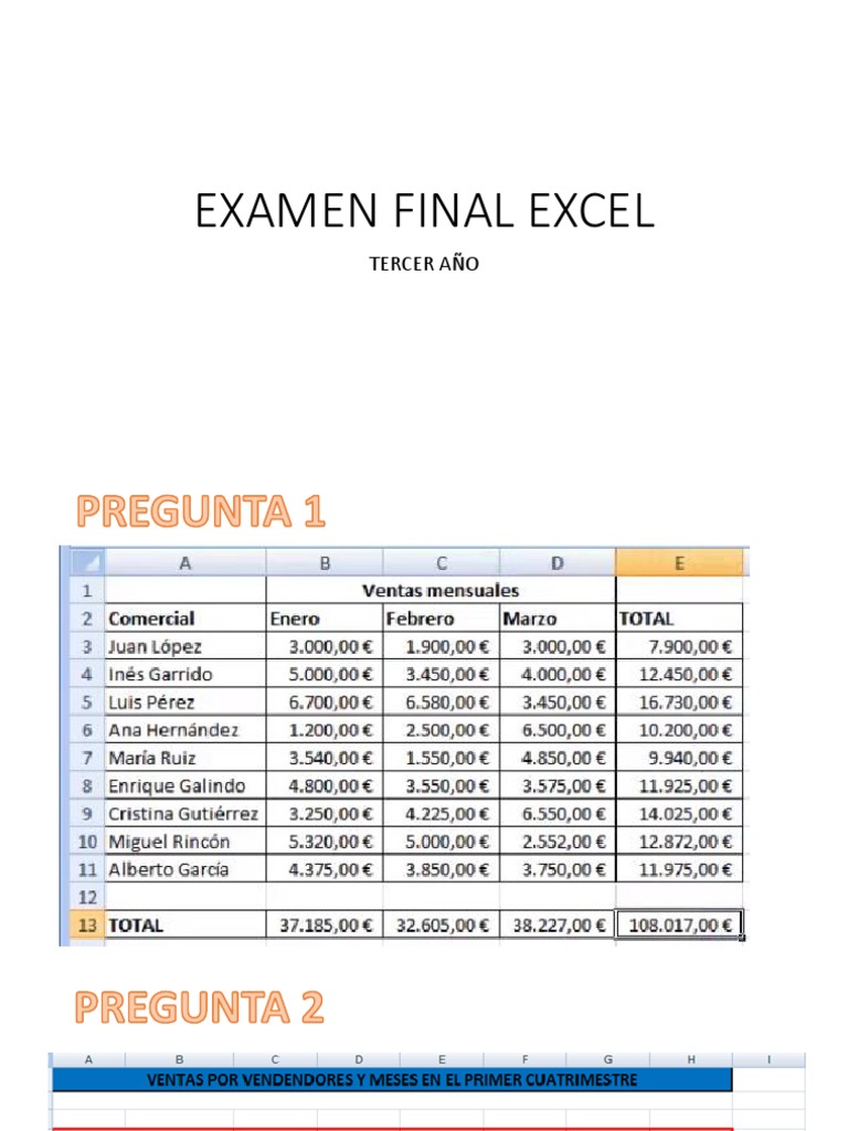 Examen Final Excel | PDF