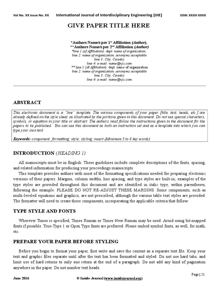 Inside Journal Manuscript | PDF | Citation | Bracket