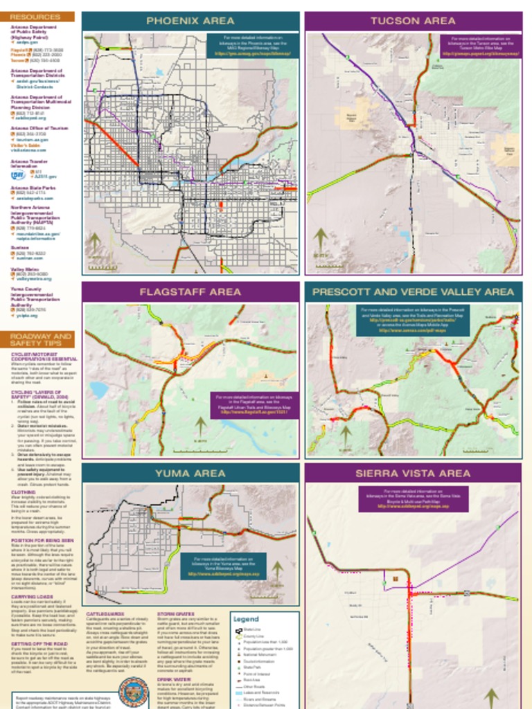 DOT Cycle Arizona Bicycle User Map 2 | PDF | Road Transport | Leisure