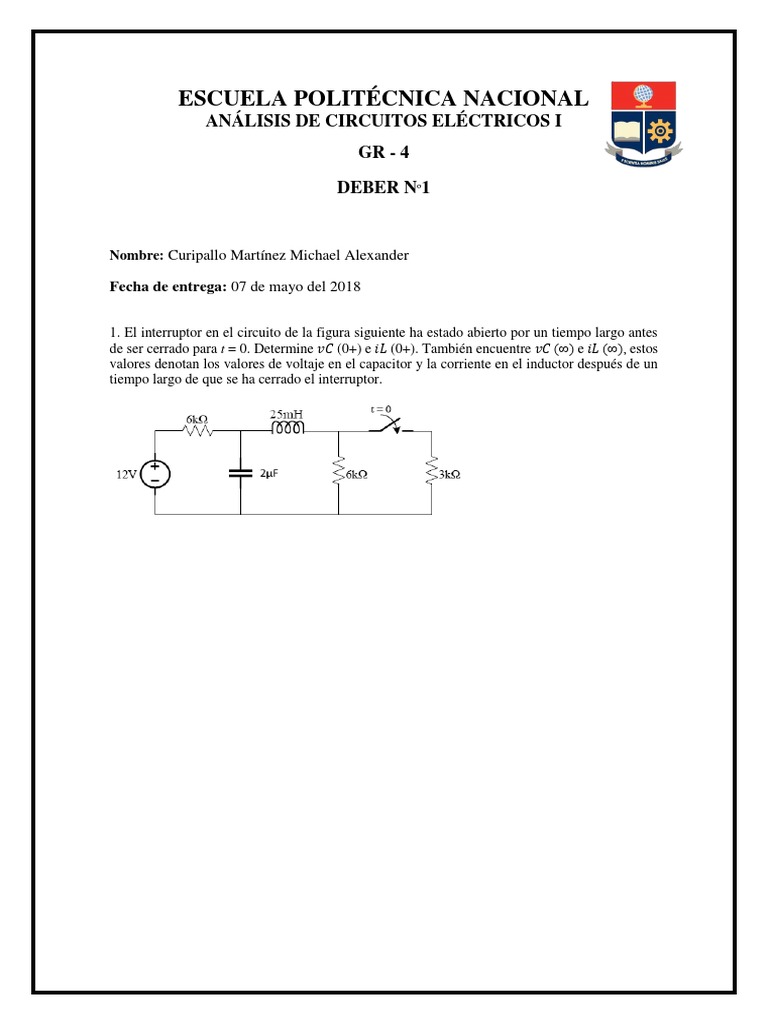 Deber n1 Circuitos | PDF