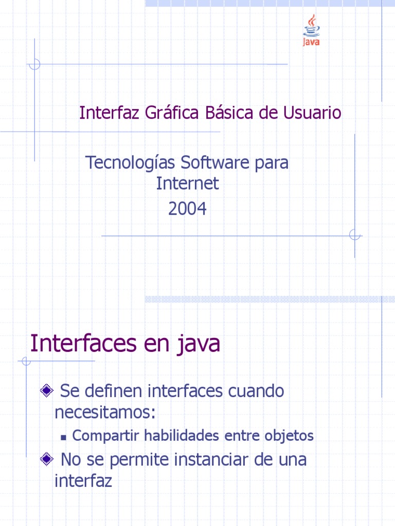 Interfaz Grafica de Usuario - Modulo I | PDF | Java (lenguaje de ...