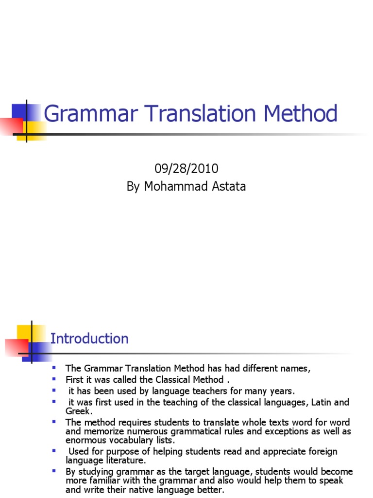 Grammar Translation Method | PDF