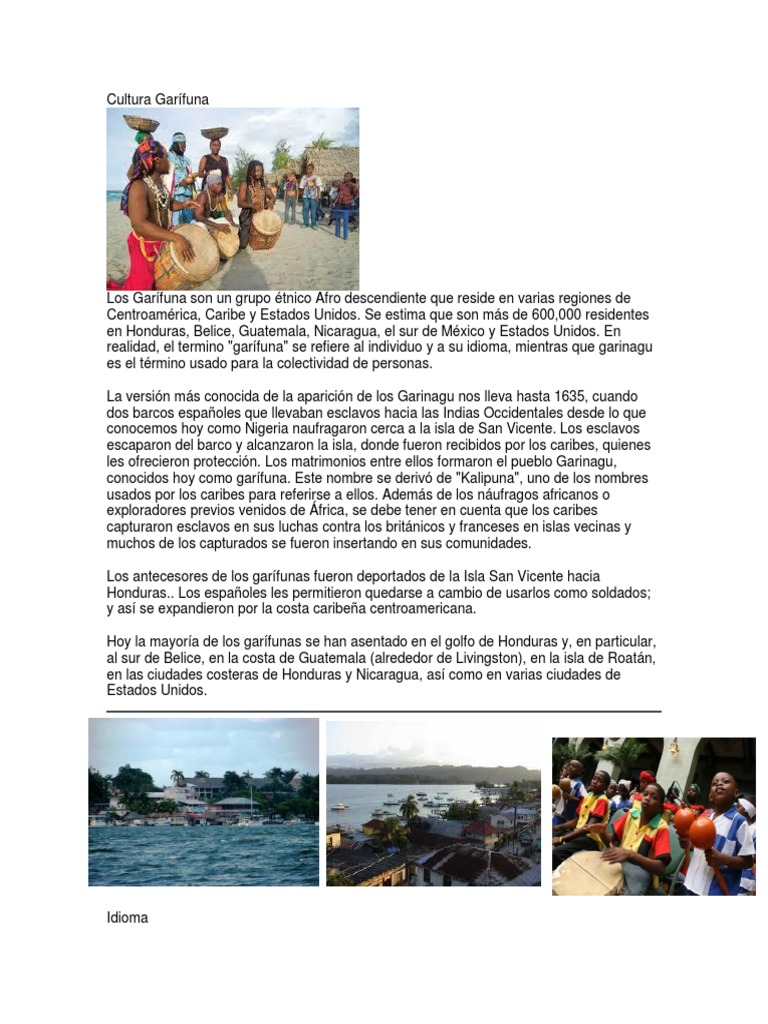 Cultura y Origen del Pueblo Garífuna | PDF | América del Norte | Etnicidad
