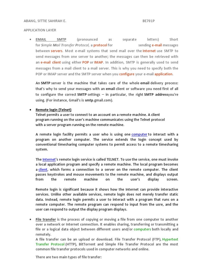 Email SMTP: Protocol E-Mail Servers Internet E-Mail Client POP Imap ...