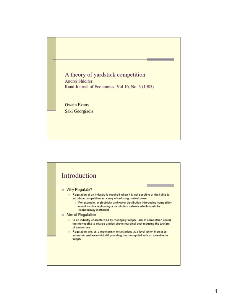 Theory of Yardstick Competition | PDF | Monopoly | Profit (Economics)