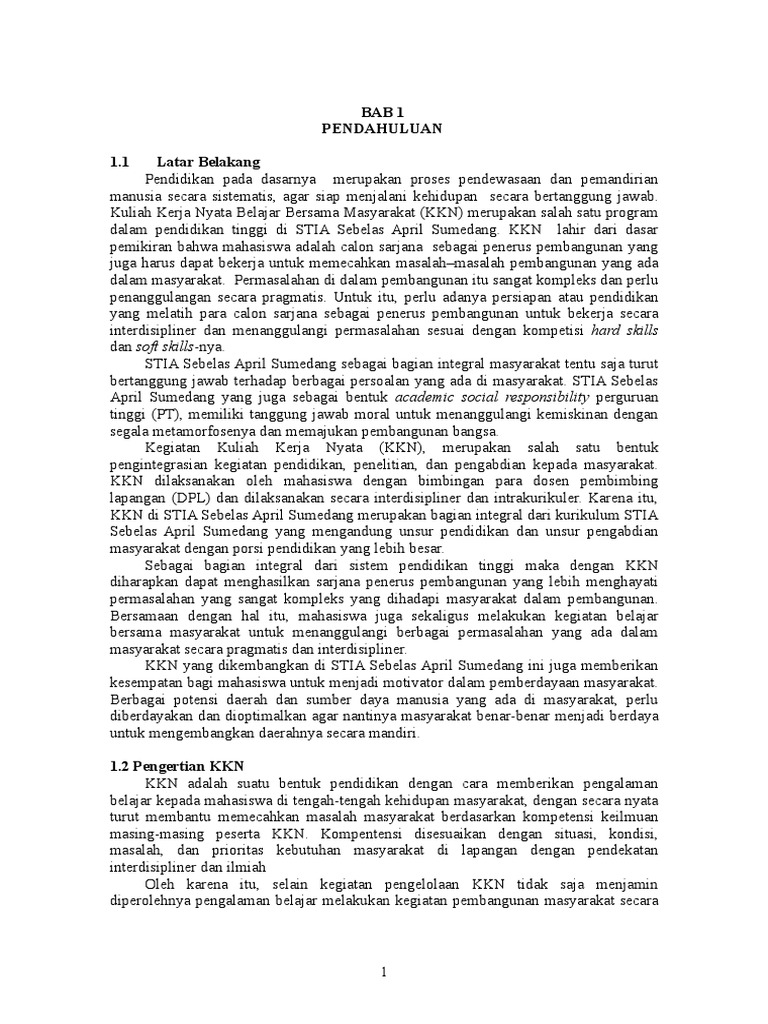 Draft Pedoman KKN | PDF