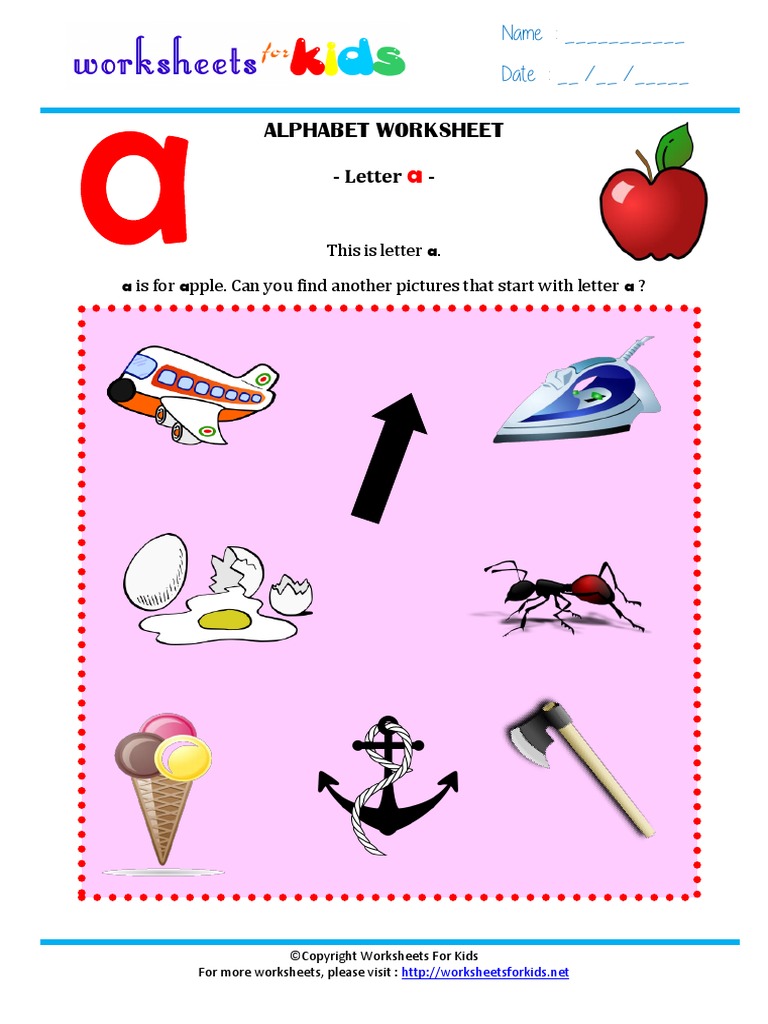 Learning Alphabet Letter A | PDF