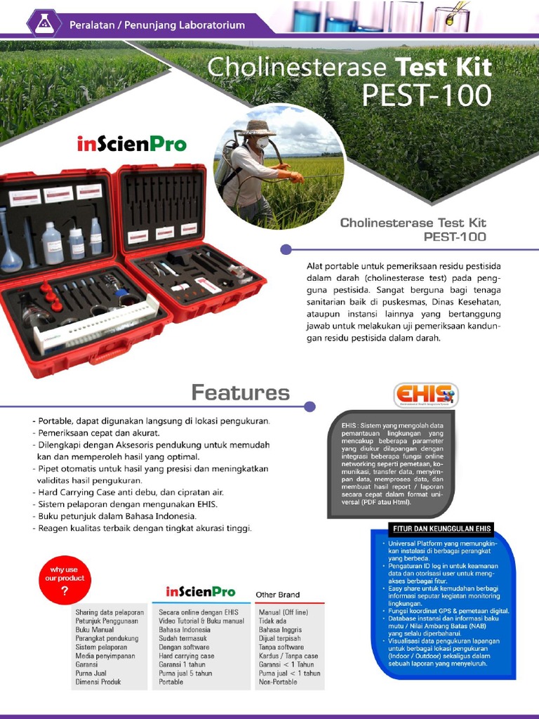 Cholinesterase Test Kit InScienPro PEST-100 | PDF