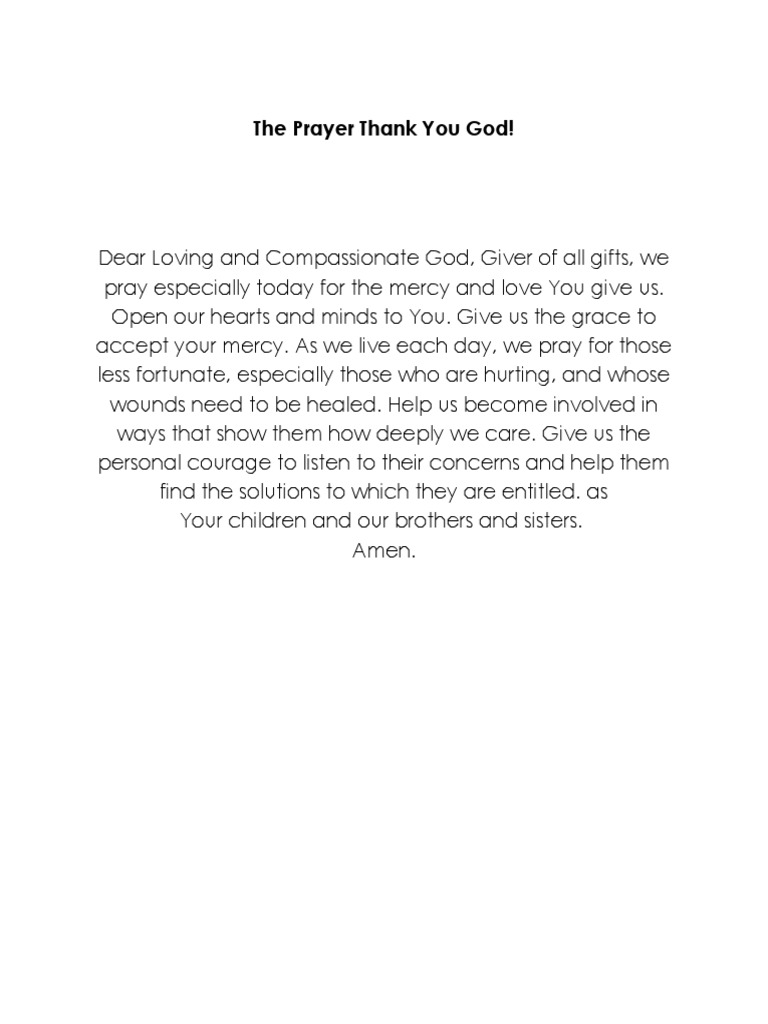 Prayers for Mercy and Compassion | PDF | Self-Improvement | Wellness