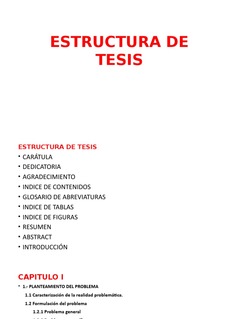 Estructura de Tesis | PDF | Hipótesis | Investigación