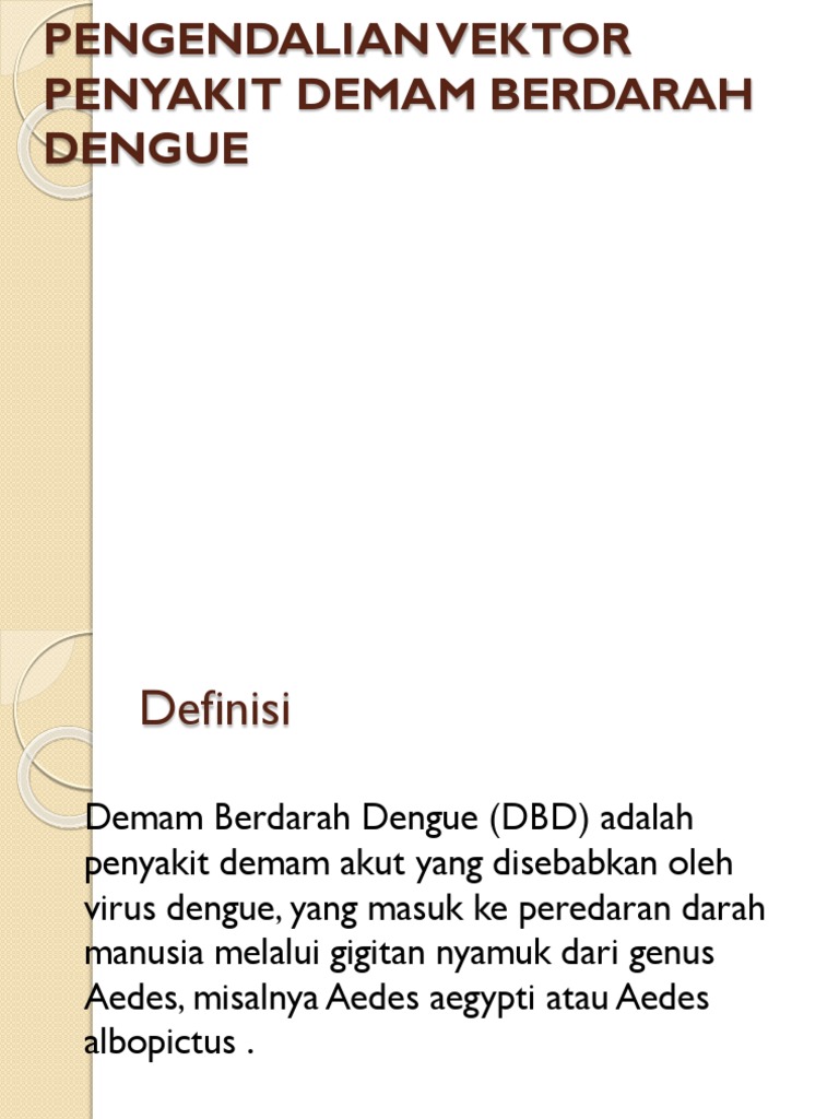 Pengendalian Vektor DBD | PDF