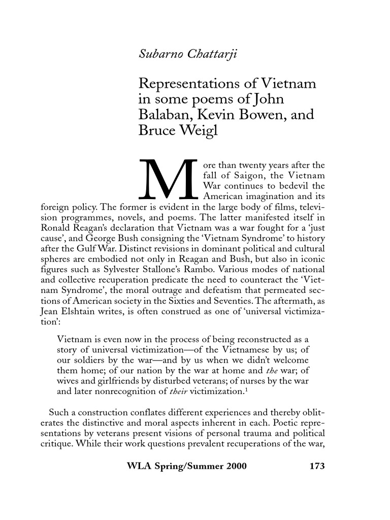 Representations of Vietnam in Veteran Poetry | PDF | Vietnam War | Vietnam