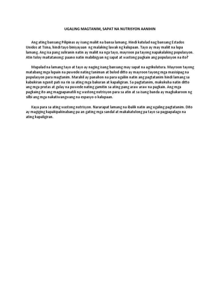 Ugaling Magtanim | PDF