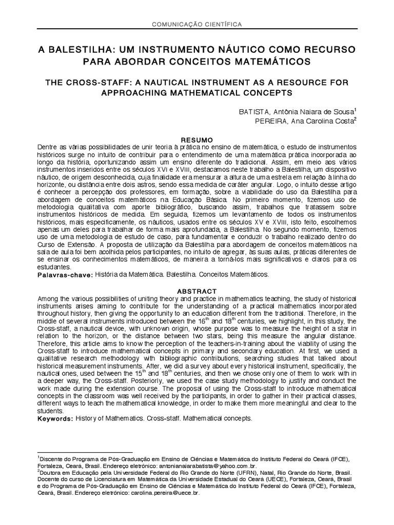 A Balestilha | Download grátis PDF | Trigonometria | Ensino de Matemática