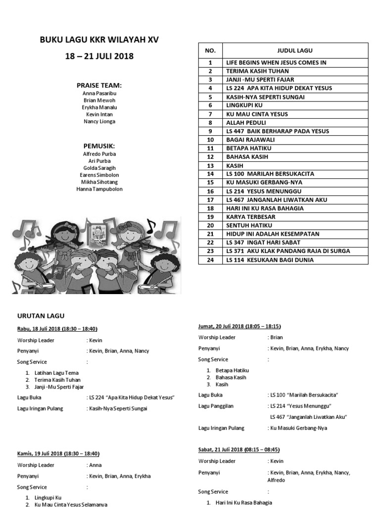 Buku Lagu KKR Wilayah XV | PDF