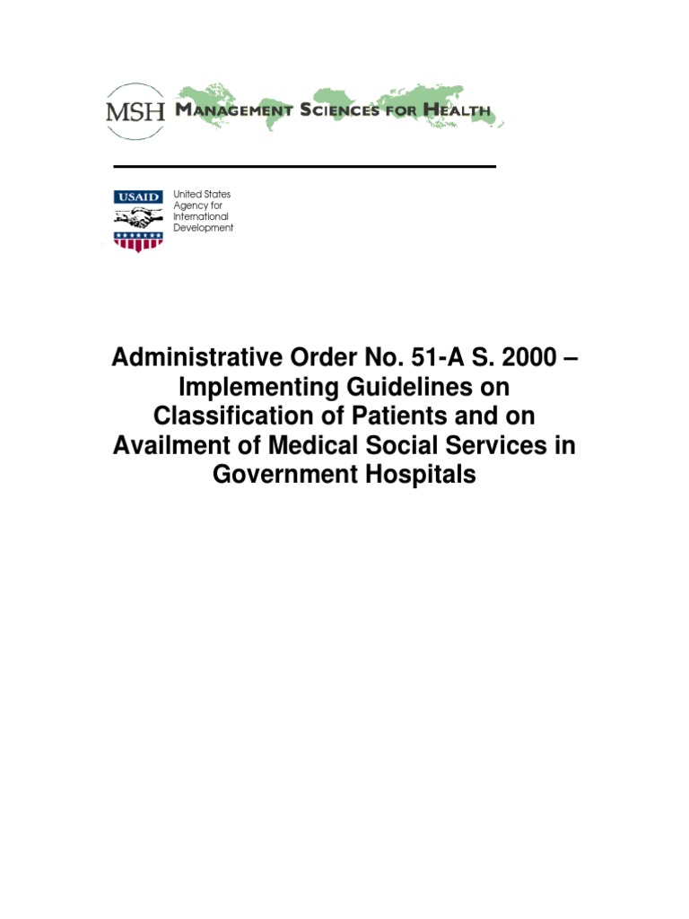 Medical Social Service Classification Guidelines | PDF | Hospital | Poverty