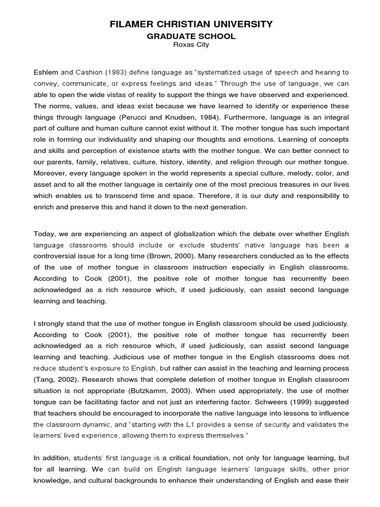 Reaction Paper | PDF | First Language | Learning