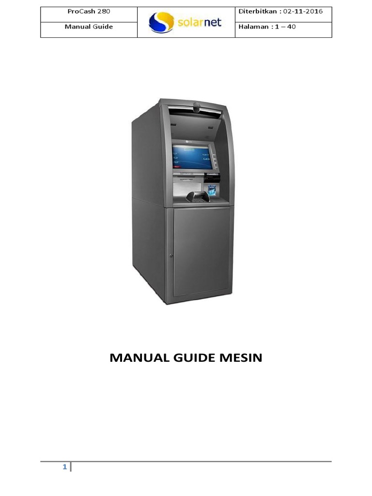 Manual Guide Mesin Procash 280 PDF | PDF