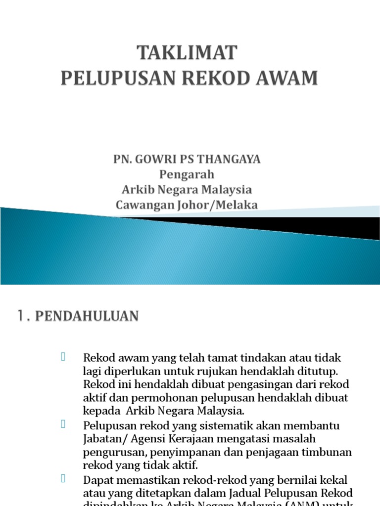Panduan Pelupusan Rekod Awam | PDF