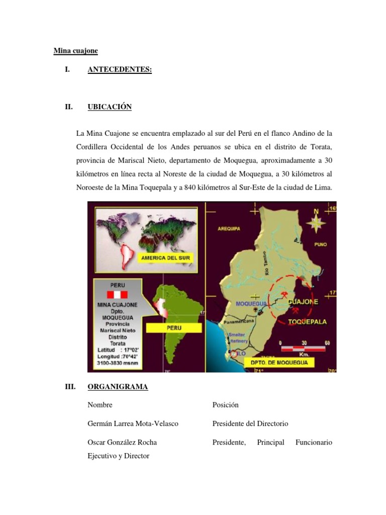 Mina Cuajone | PDF | Producto Interno Bruto | Cobre