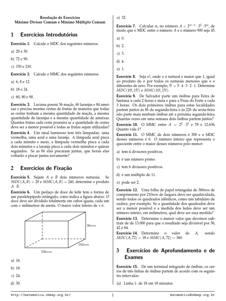 4 MDC e MMC | PDF | Inteiro | Fração (Matemática)