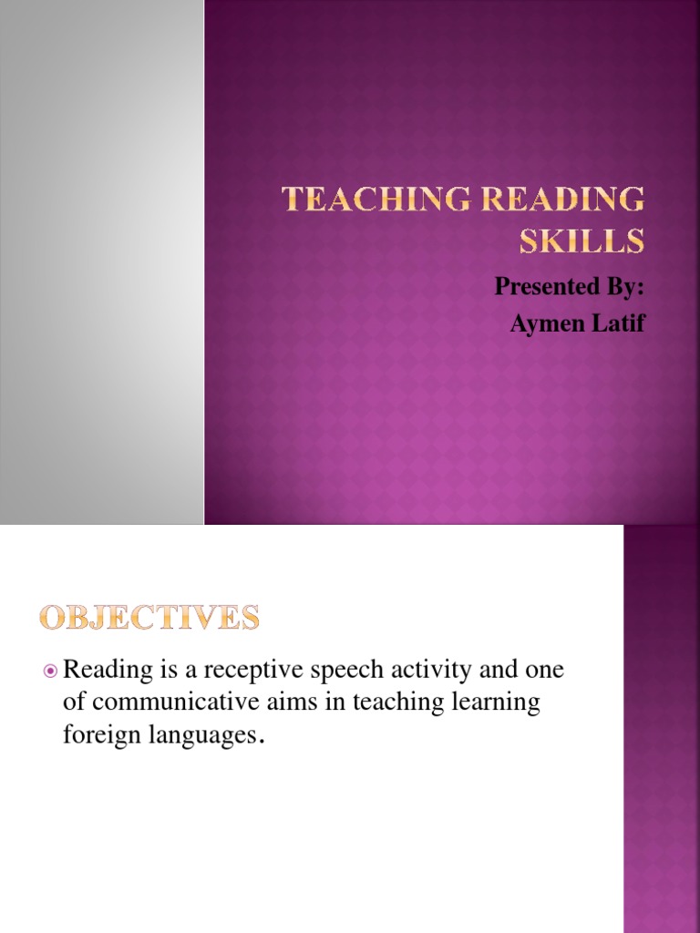 Teaching Reading Skills | PDF