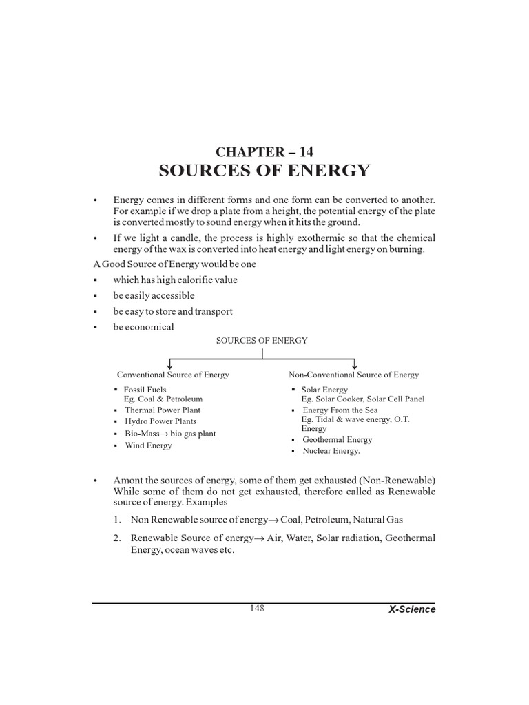 Sources of Energy: Chapter - 14 | PDF | Energy Development | Biogas