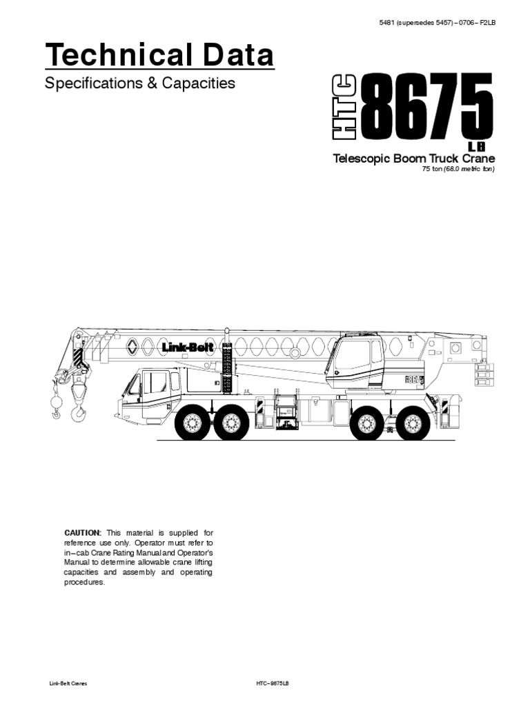 Technical Data: Specifications & Capacities | PDF | Crane (Machine) | Axle