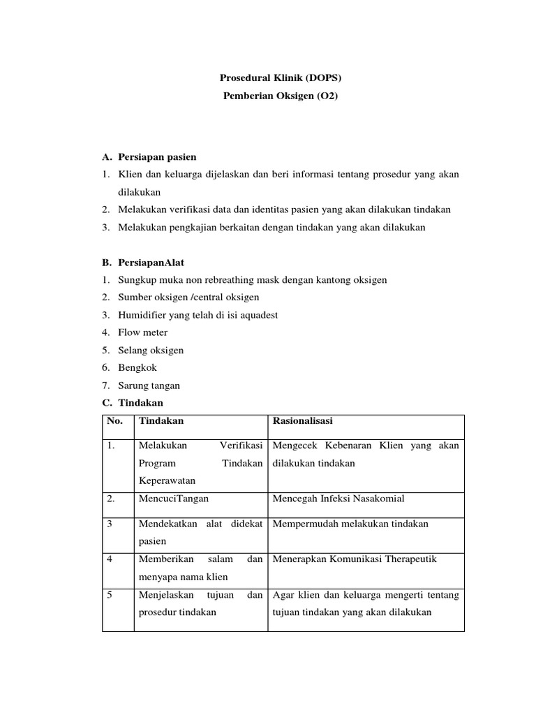 Dops & Log Book Terapi O2 | PDF