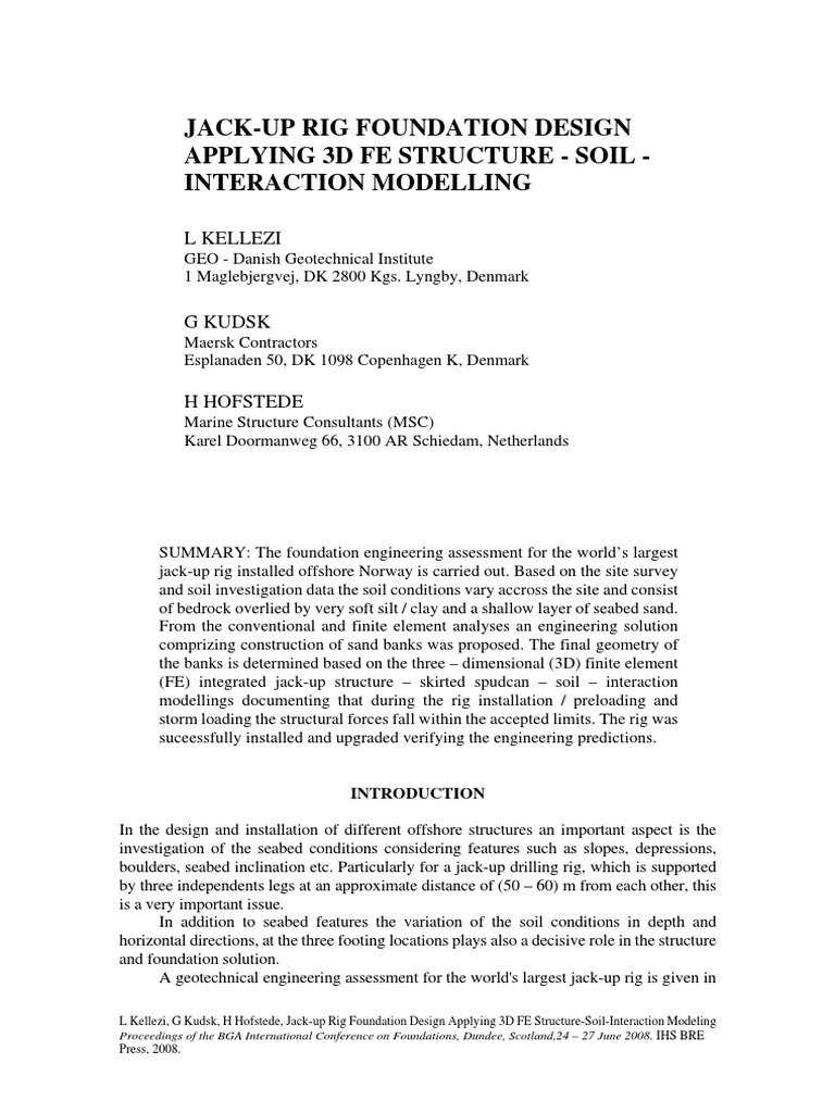Jack-Up Rig Foundation Design | PDF | Geotechnical Engineering ...