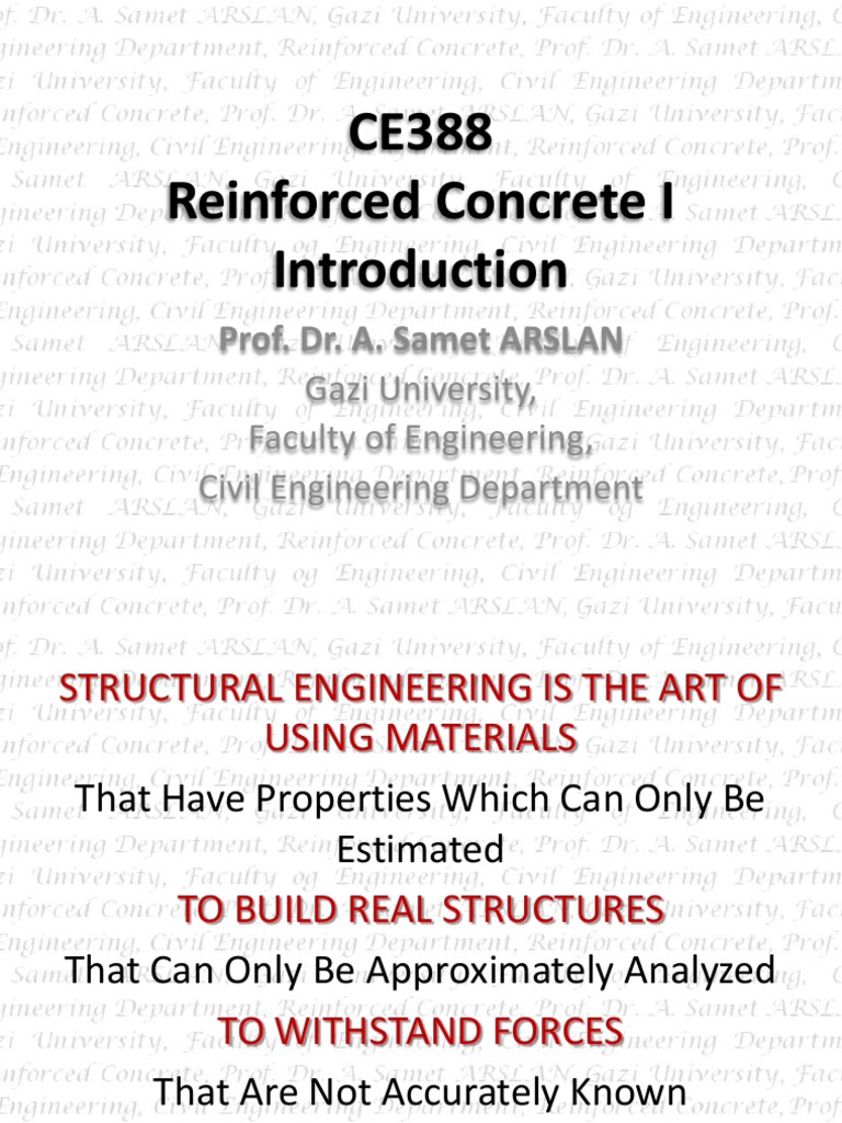 1 RC 1 Lecture Notes Introduction | PDF | Structural Load | Strength Of ...