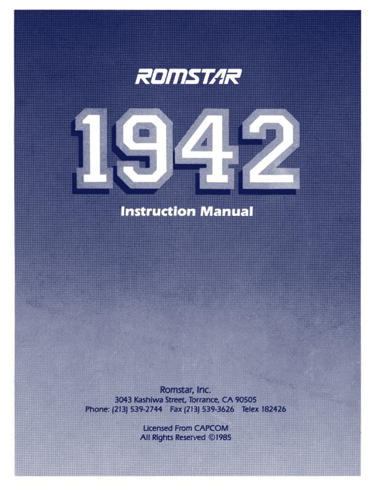 1942 by ROMSTAR - Capcom - Instruction Manual | PDF | Leisure