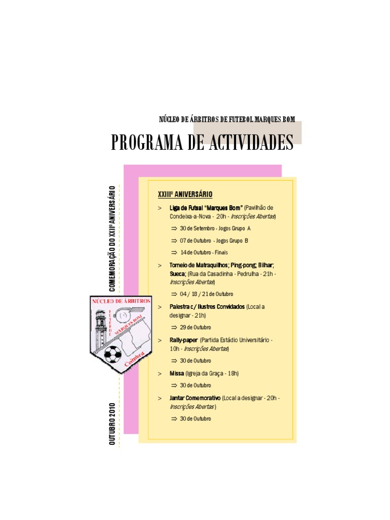 Programa de Actividades | PDF